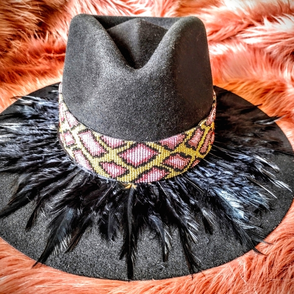 orozcdesigns | Accessories | Hats Embellished With Feather Art And ...